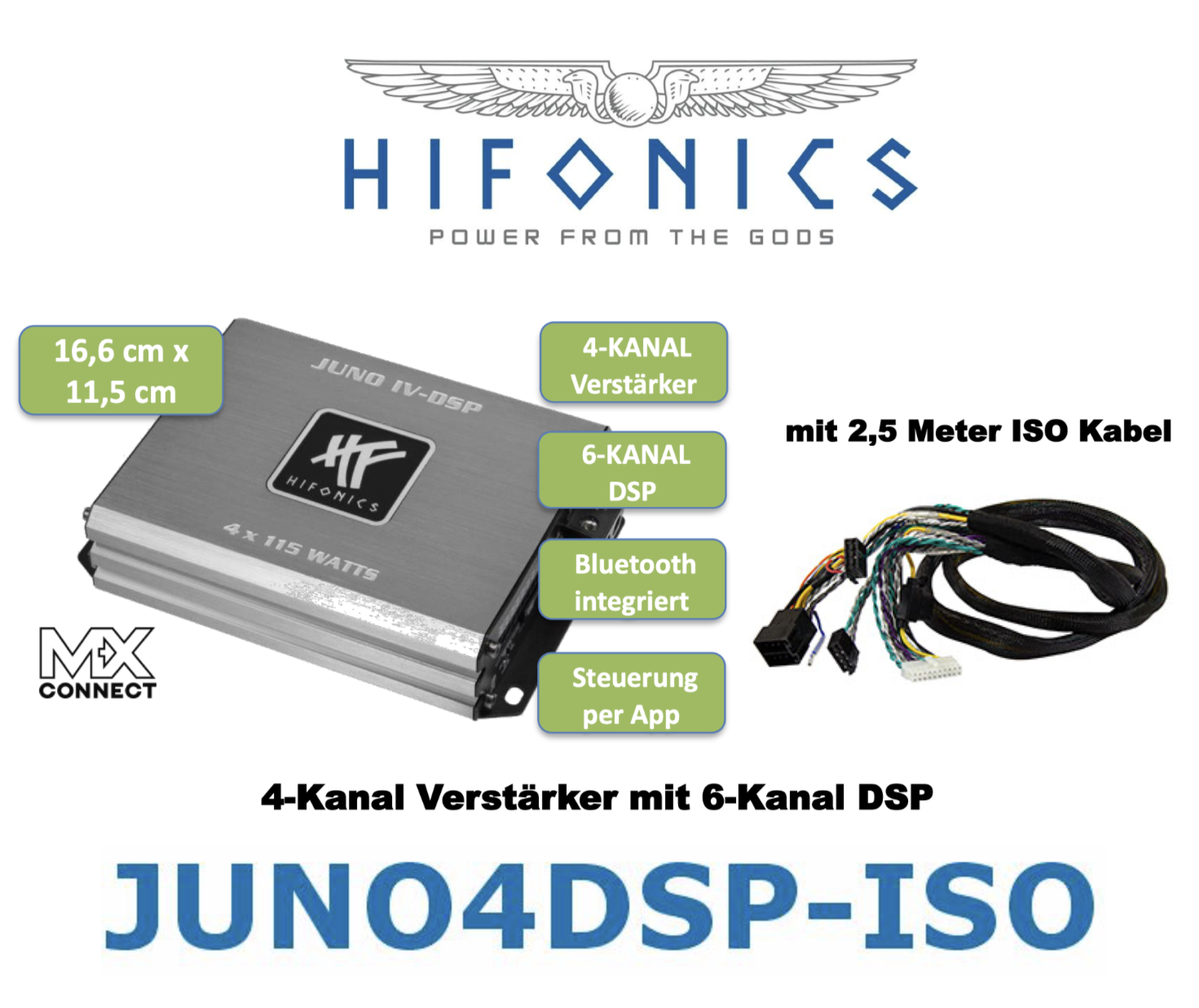 Hifonics JUNO IV-DSP-ISO JUNO4DSP-ISO Class D Digital 4-Kanal ...