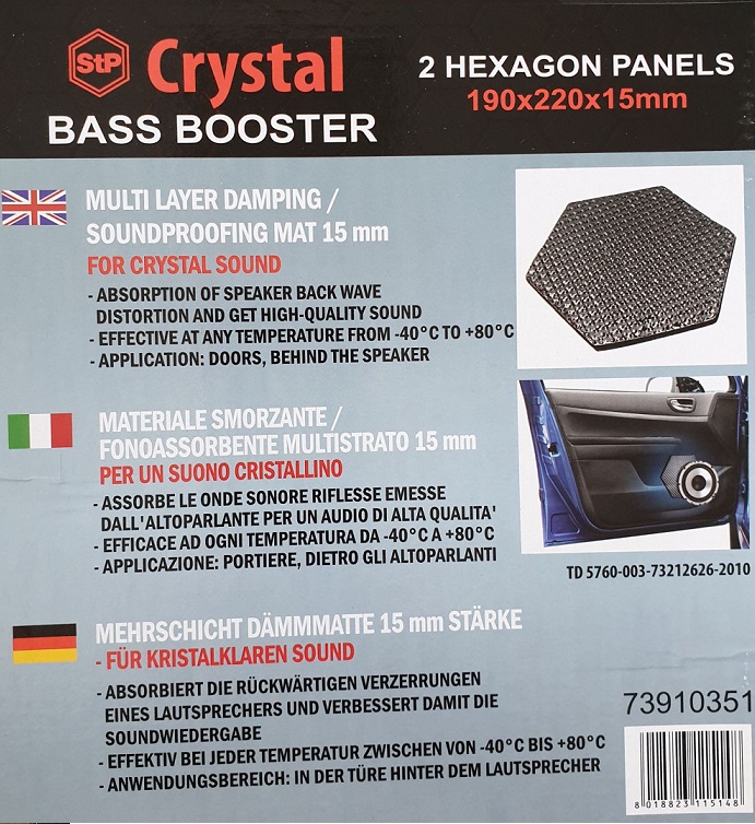 STP CRYSTAL BASS BOOSTER 2 EXAGON PANELS 190x22 - 73910351 Express Dämmset für zwei Lautsprecher