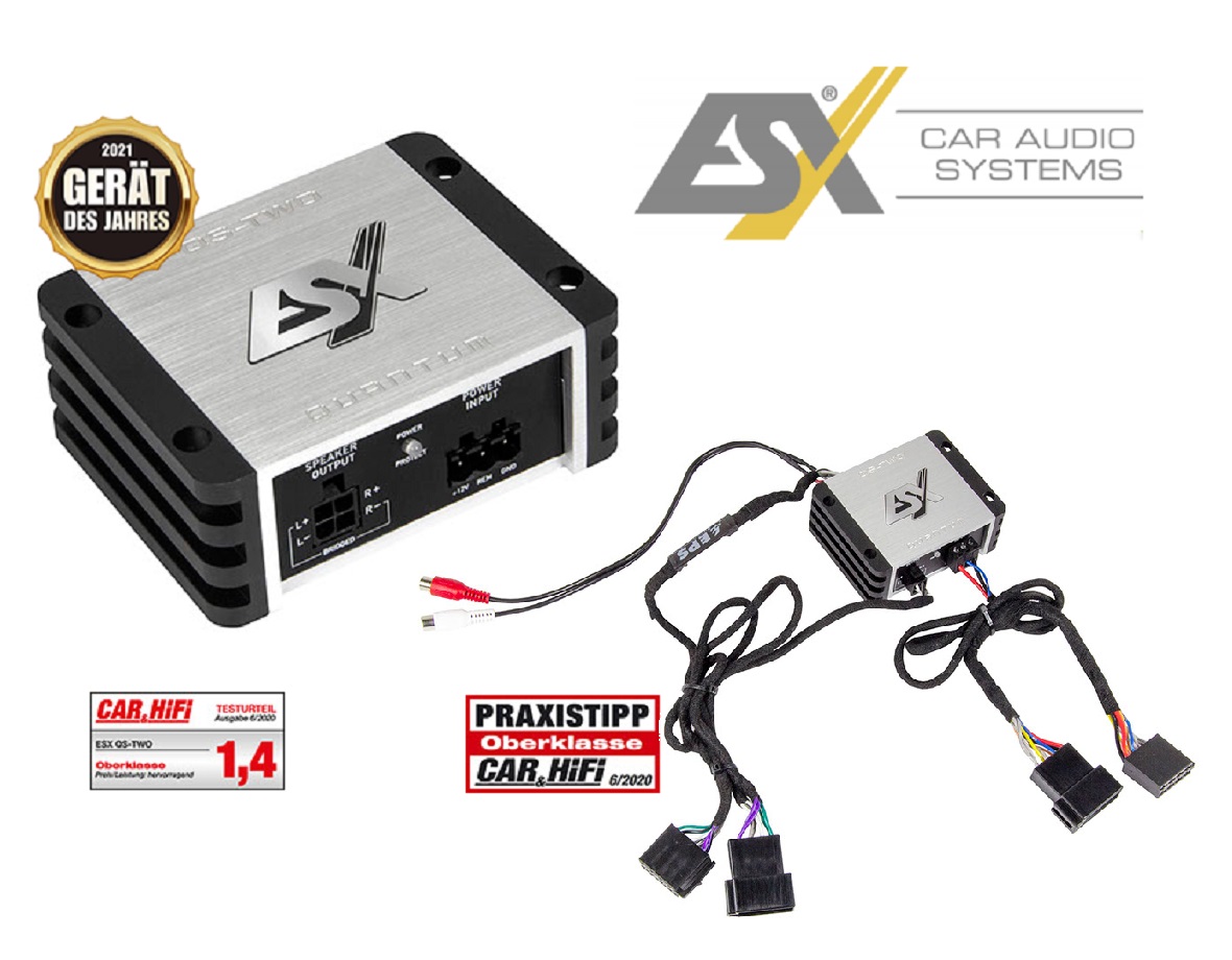 ESX QS-TWO-ISO v2 2-Kanal Class D Nano Digital Mini Verstärker 300 Watt RMS