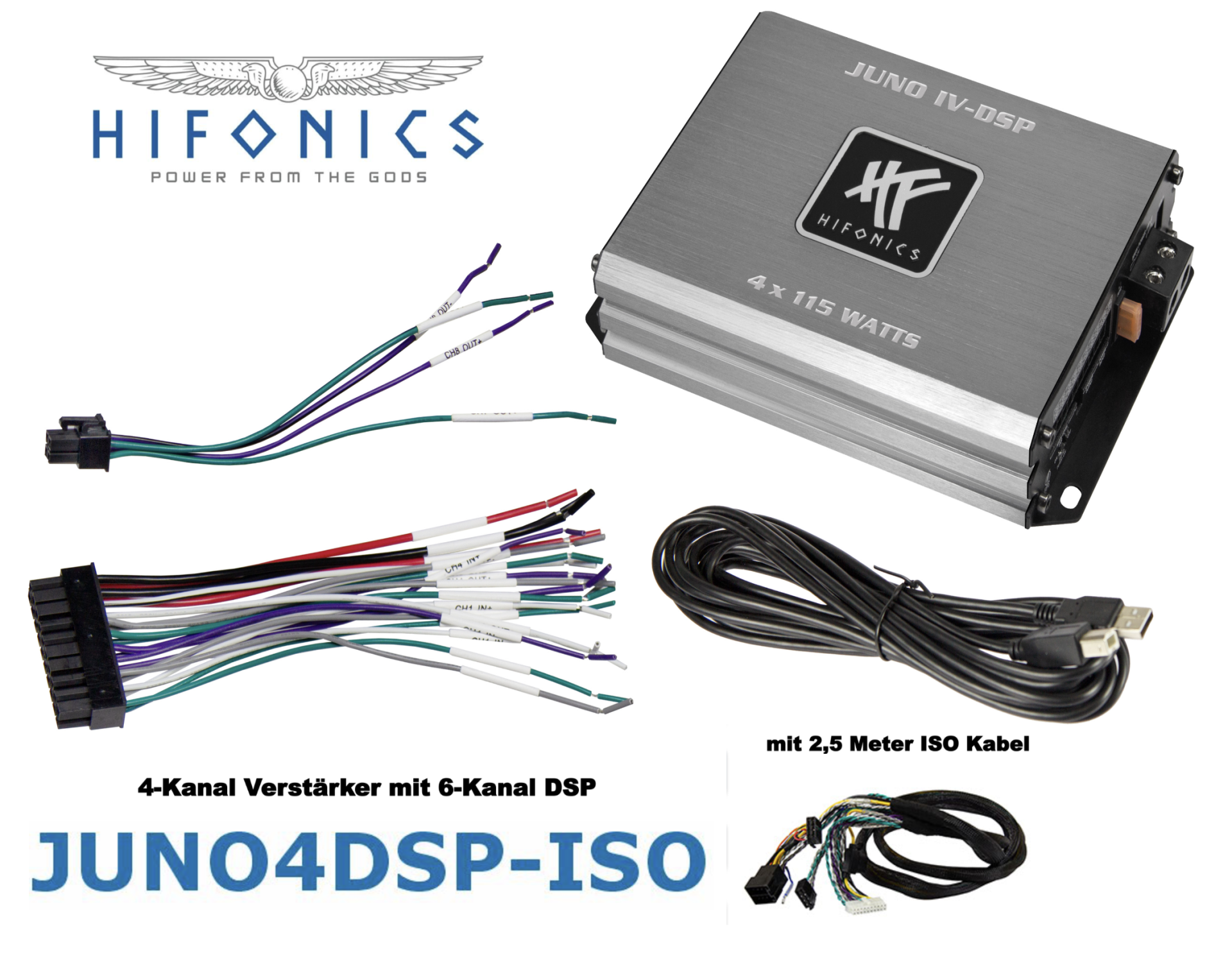 Hifonics JUNO IV-DSP-ISO JUNO4DSP-ISO Class D Digital 4-Kanal ...